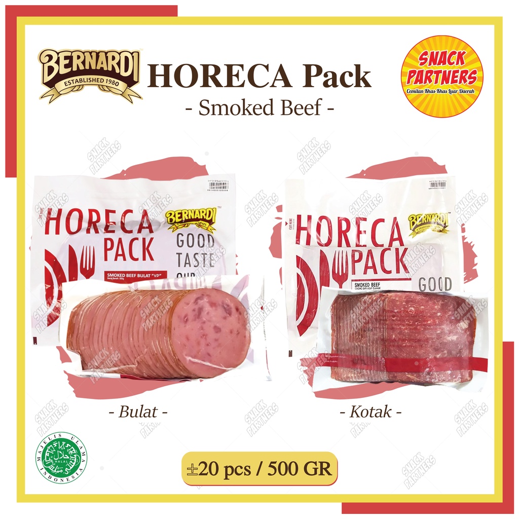 Jual BERNARDI HORECA PACK VP Smoked Beef Bulat / Kotak Persegi ± 20 PCS / 500 GR - Daging Sapi ...