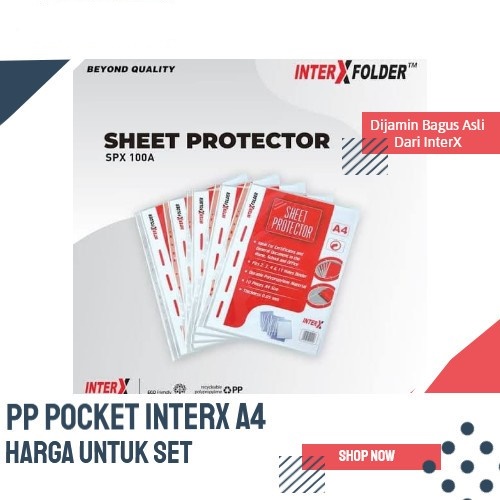 Jual Interx Sheet Protector Pockets A4 - Inter X Folder(isi 10 pcs ...