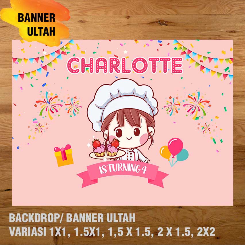 Jual KOKI CILIK BANNER/ BACKDROP/ SPANDUK ULANG TAHUN UL-TAH | Shopee ...