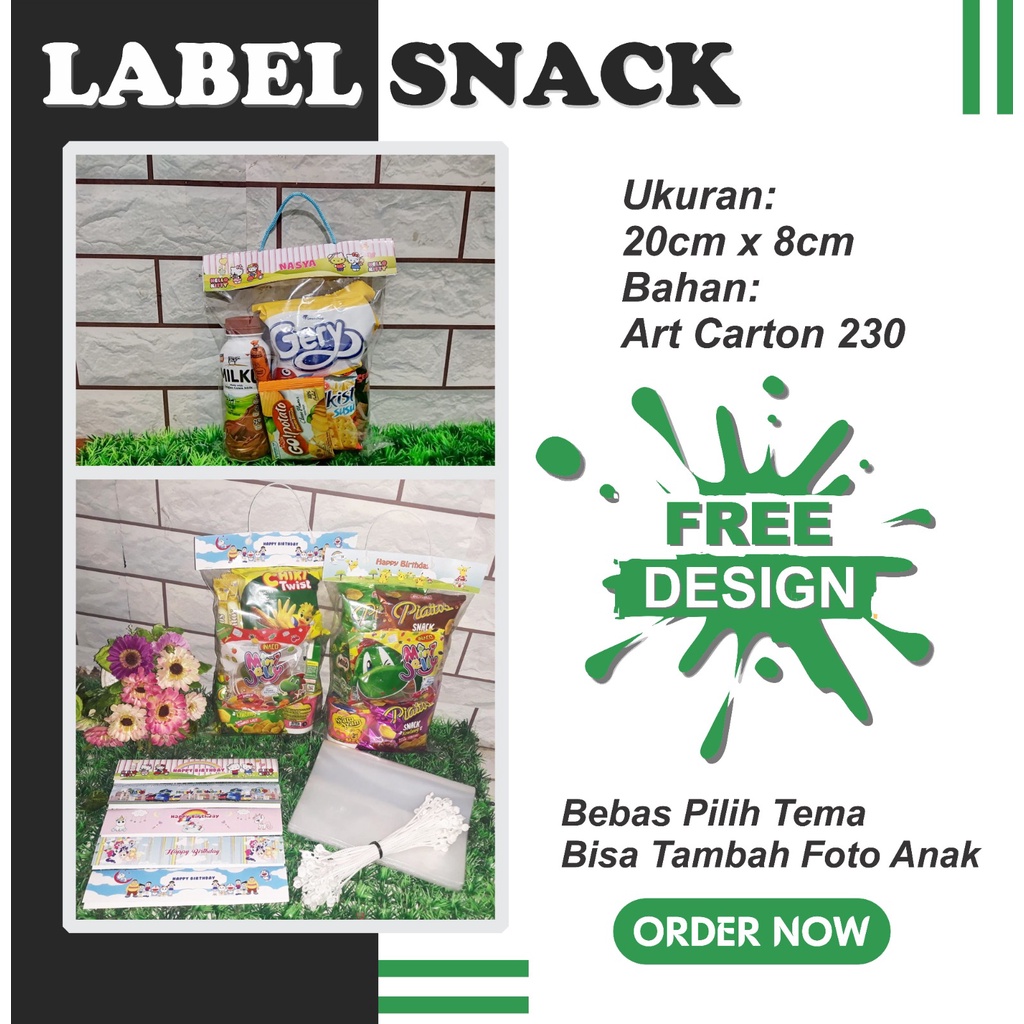 Jual LABEL SNACK ULANG TAHUN + PLASTIK + TALI (LENGKAP) SESUAI IKLAN ...