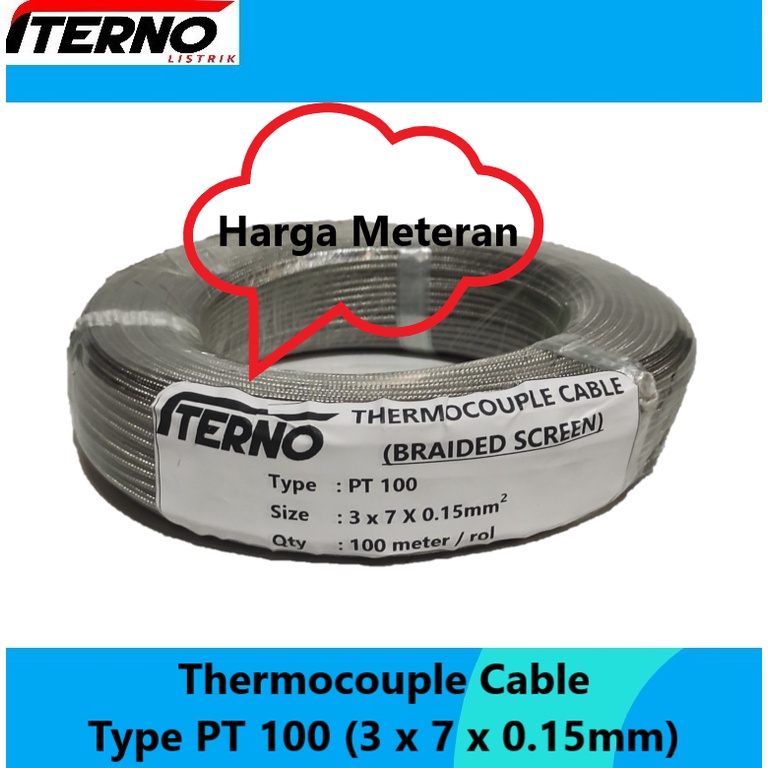 Jual Kabel Thermocouple Type PT100 3x7x0.15 Screen Stainless Fiberglass ...
