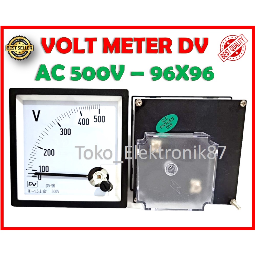 Jual Volt Meter AC 500V DV 96x96 Analog Jarum (PANEL METER) | Shopee ...