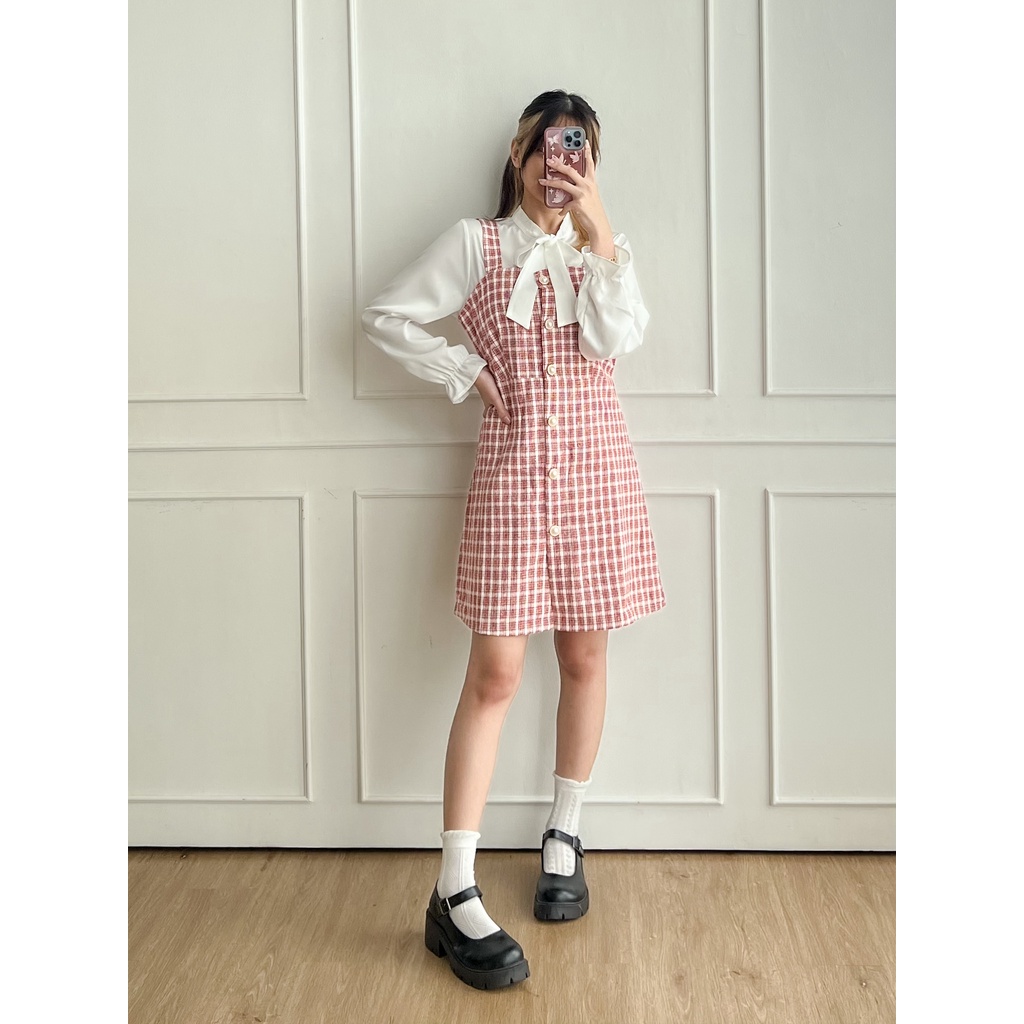 Jual DOLLA - Ayumi Set/ Tweed Set 2 in 1/ Korean Tweed Set | Shopee ...