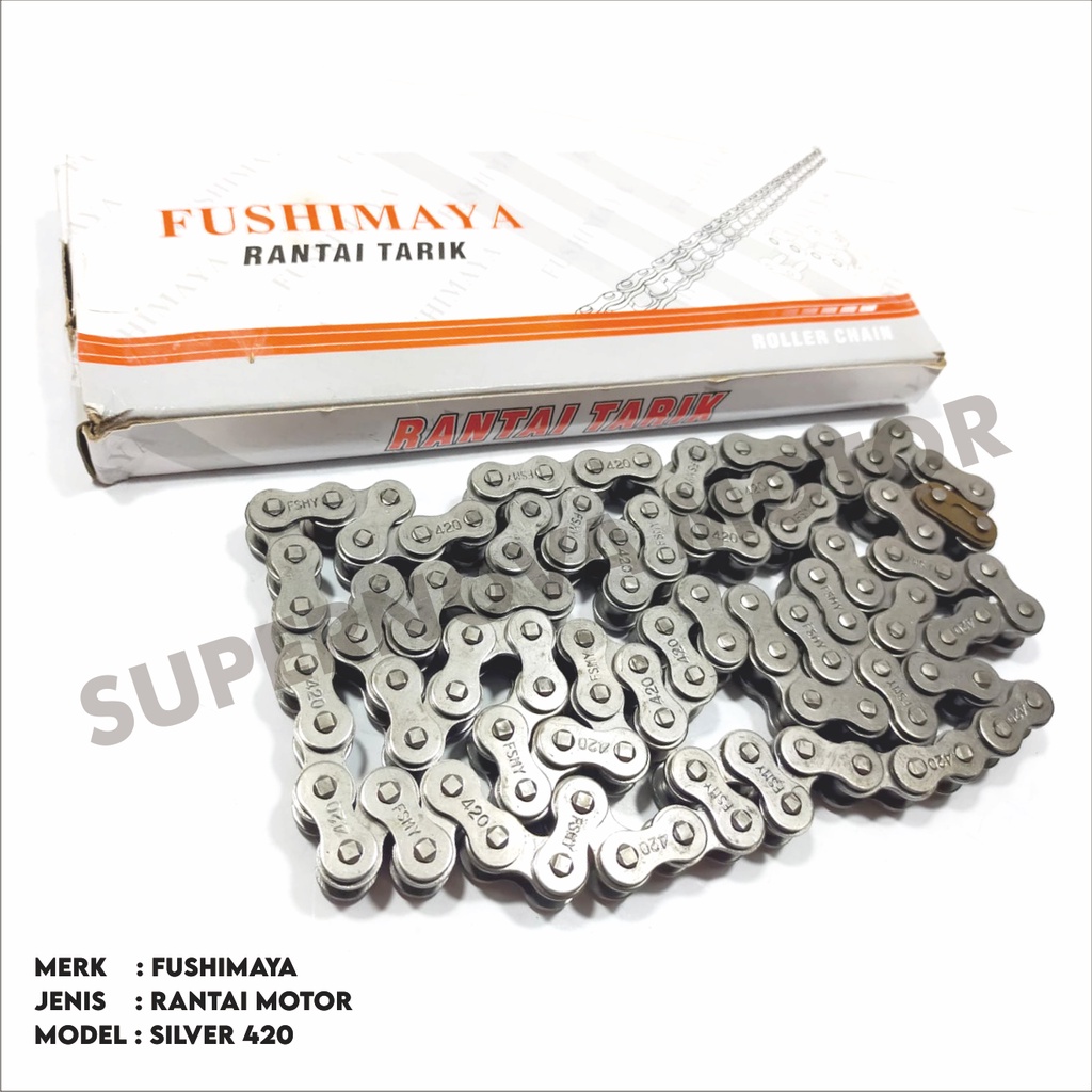 Jual RANTAI RODA SILVER FUSHIMAYA TYPE 420 RANTE MOTOR RANTAI SILVER FUSHIMAYA | Shopee Indonesia