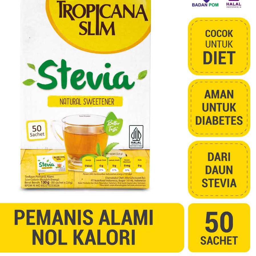 Jual New Product Tropicana Slim Sweetener Stevia 50 sachet - Pemanis ...