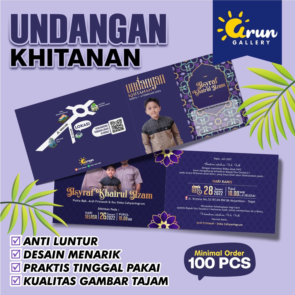 Jual UNDANGAN KHITAN CUSTOM FULL COLOR / TASYAKURAN KHITAN LIPAT ...