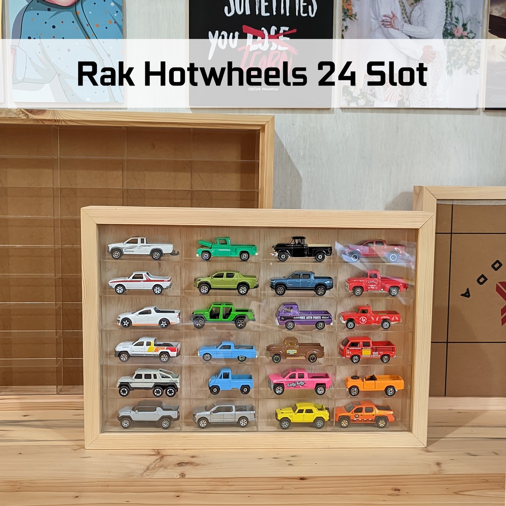 Jual 24 slot kayu solid jati belanda rak diecast hot hotweels premium ...