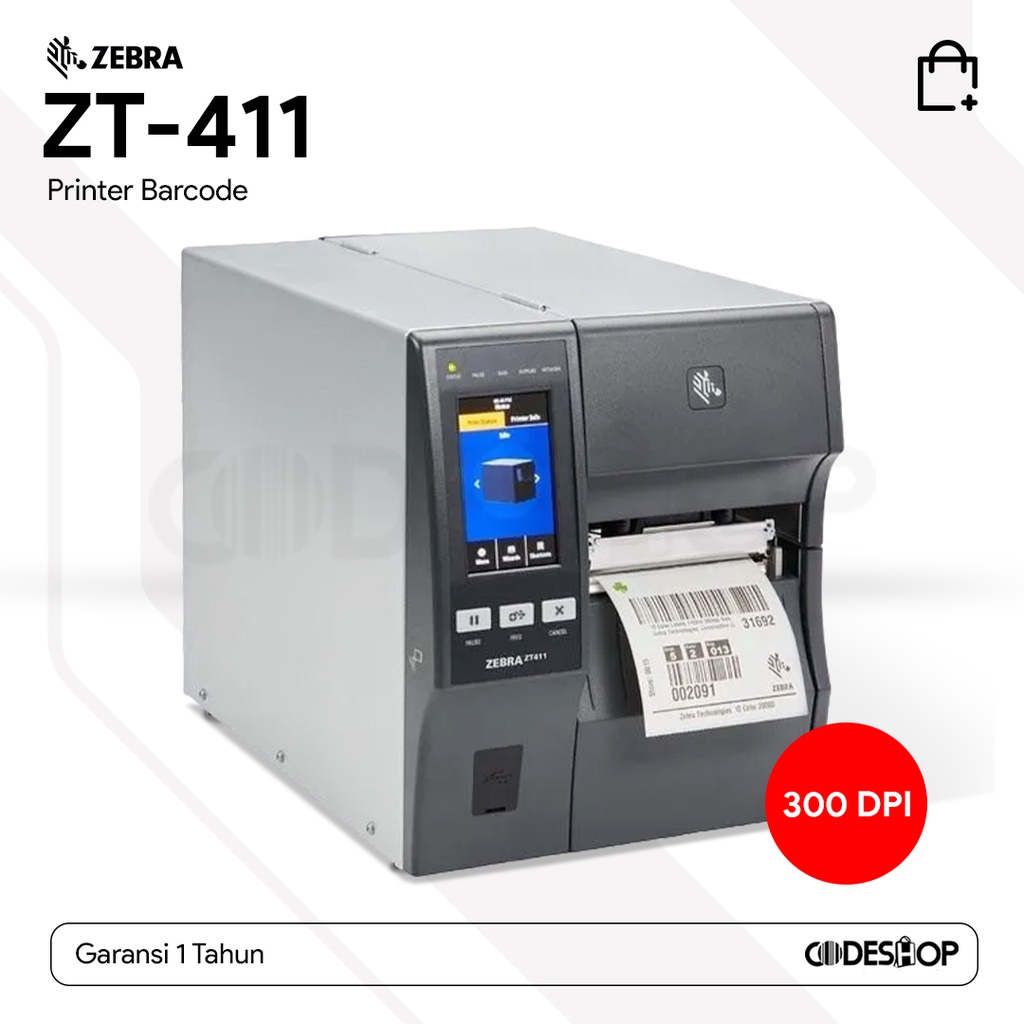 Jual Zebra ZT-411 Barcode Printer Cetak Label Industrial 300 DPI USB LAN | Shopee Indonesia