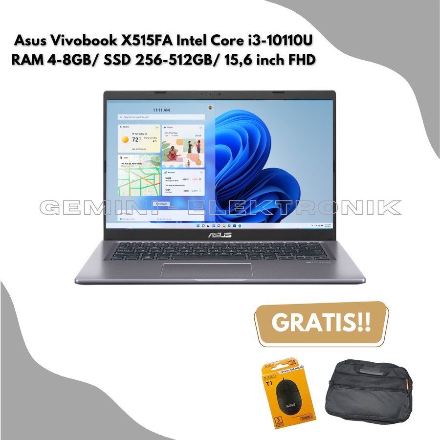 Jual ASUS VIVOBOOK X515FA INTEL CORE I3-10110U / 8GB 256GB SSD / 15,6 ...