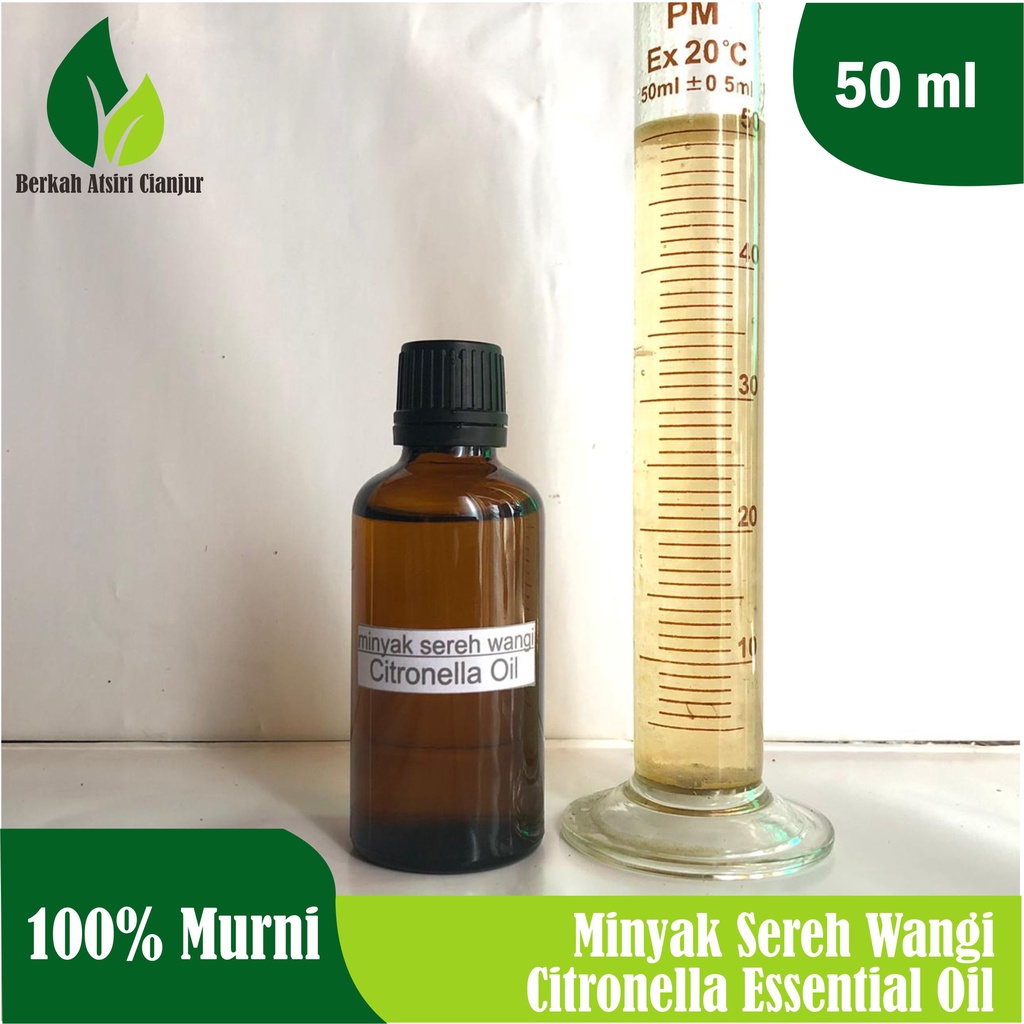 Jual 50ml minyak atsiri sereh wangi murni 100% citronella pure essential oil 100% aromatherapy ...