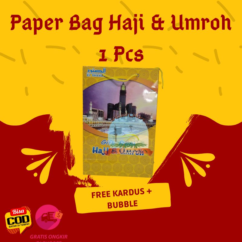 Jual PAPER BAG BIRU PER 1 PCS / TAS SOUVENIR OLEH OLEH HAJI DAN UMROH ...