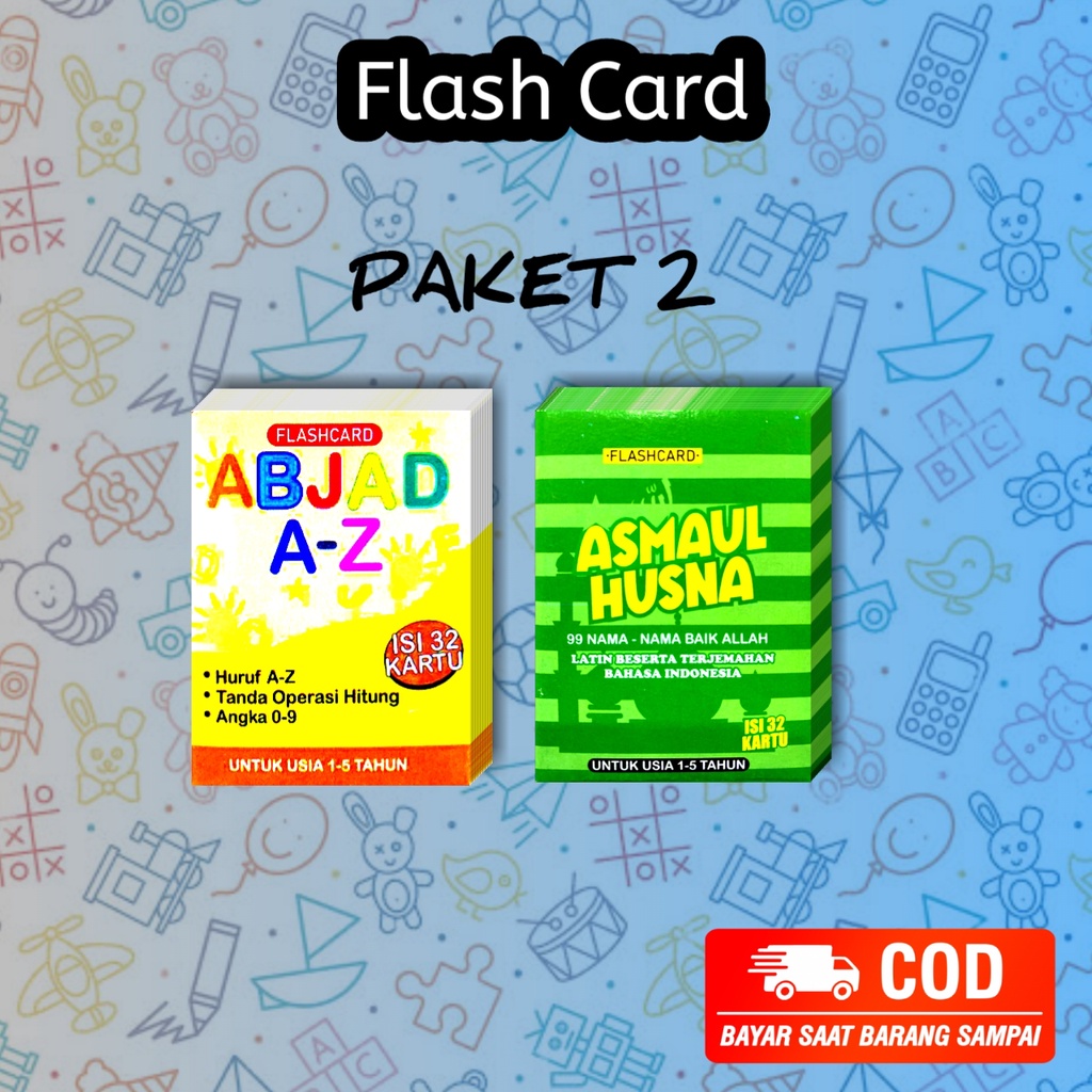 Jual Paket 2 Flash Card / ABJAD & ASMAUL HUSNA / Mainan Edukasi Anak / SARJANA BUKU | Shopee ...