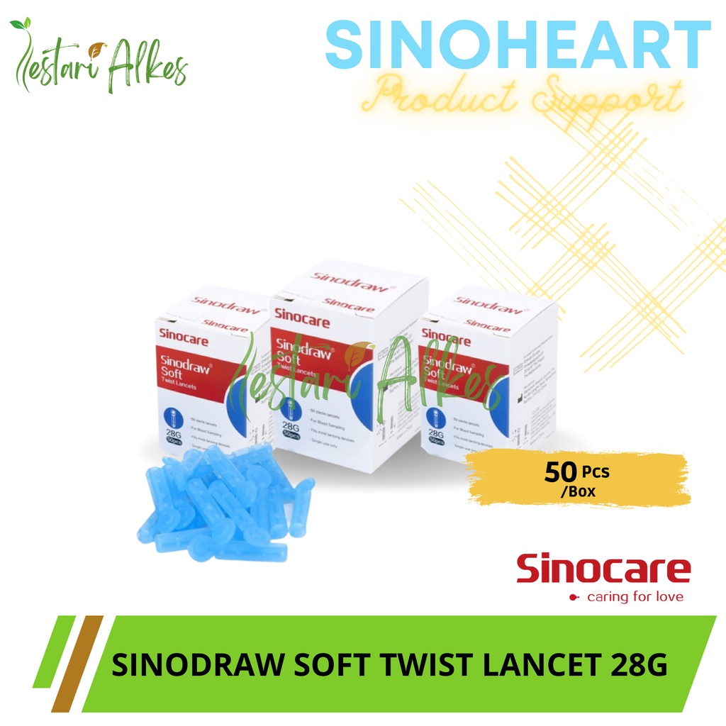 Jual Sinocare Sinodraw Blood Lancet 28G (50 pcs) | Shopee Indonesia