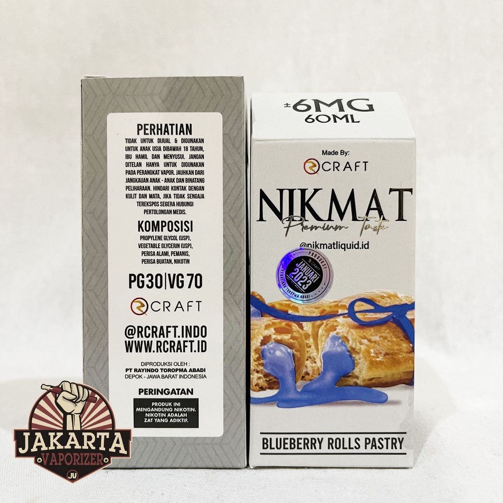 Jual NIKMAT V2 BLUEBERRY ROLLS PASTRY 60ML BY RCRAFT | Shopee Indonesia