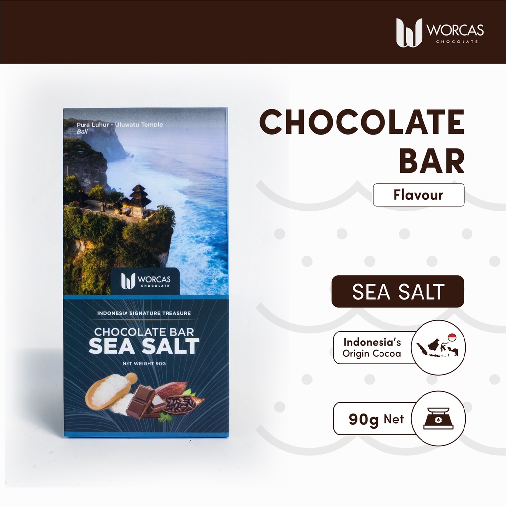 Jual Worcas Chocolate Bar Flavoured Dark Chocolate Sea Salt | Shopee ...