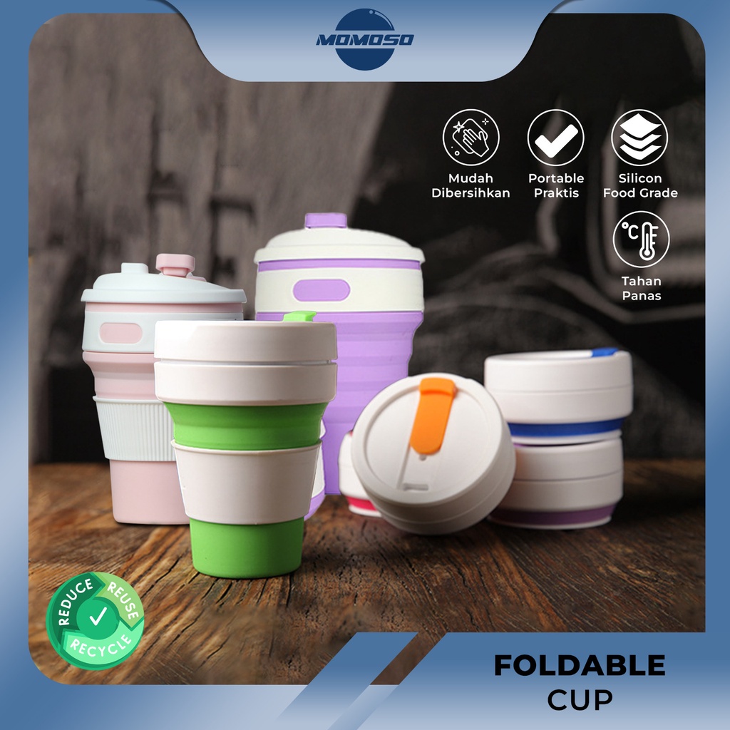 Jual MOMOSO Cup Silicone / Foldable Cup Minum Silikon / Tempat Minum ...