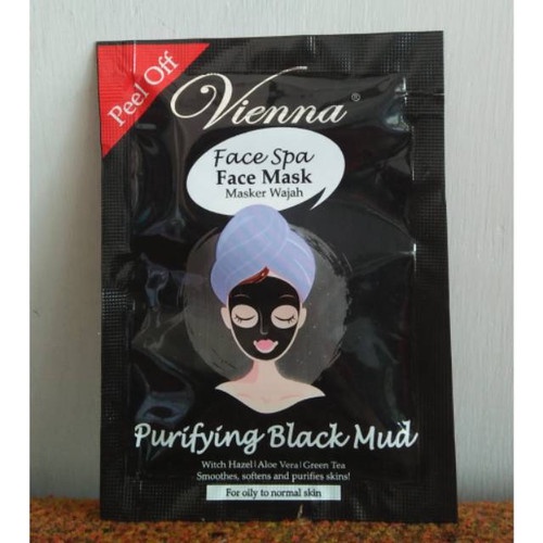 Jual VIENNA Face Spa Peel Off Mask Purifying Black Mud 15ml - 1 Sachet ...
