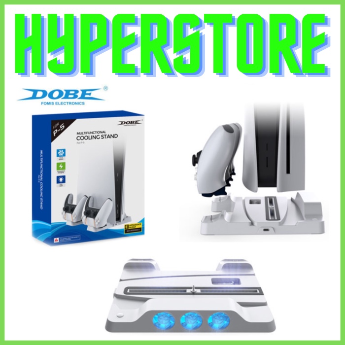 Jual DOBE Multifunction cooling fan base with blue light PS5 FAT game ...