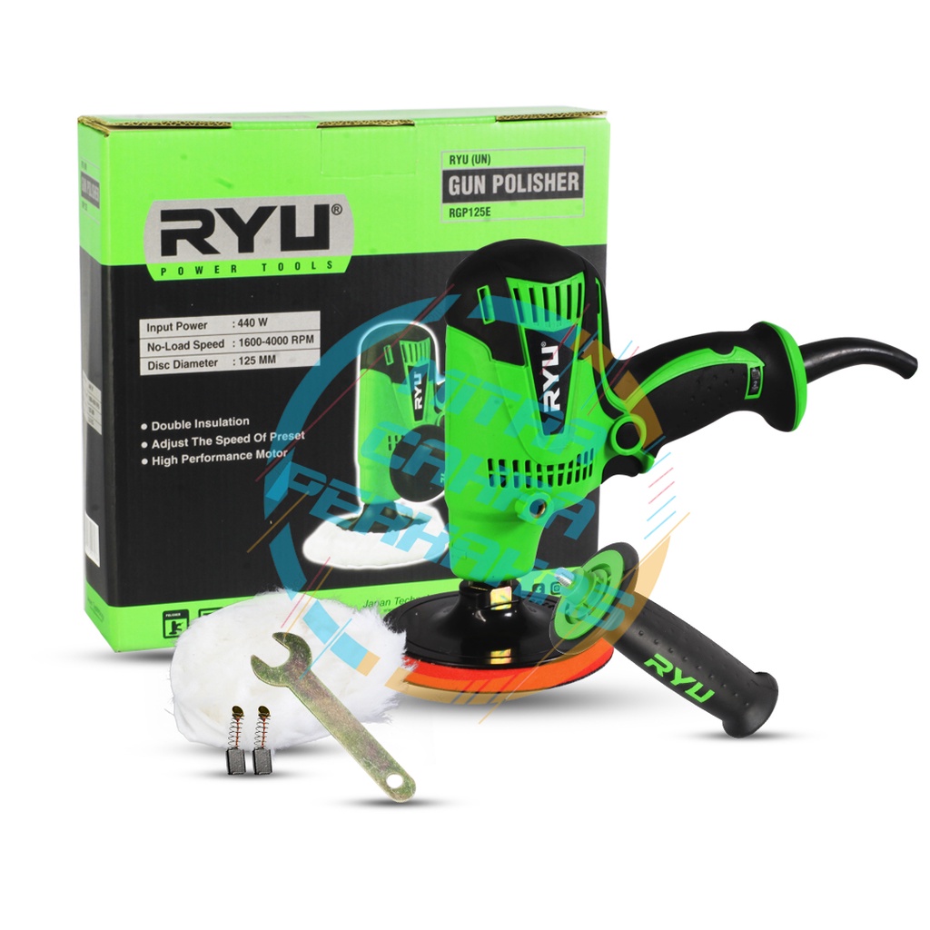 Jual RYU Gun polisher RGP125E / polisher 5" / mesin poles MESIN POLISHER POLES 5 INCH RYU TEKIRO ...