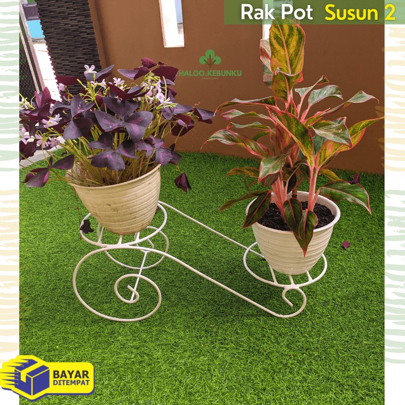 Jual Standing Rak Pot Bunga Susun 2 Standing Pot Tanaman Hias bahan ...