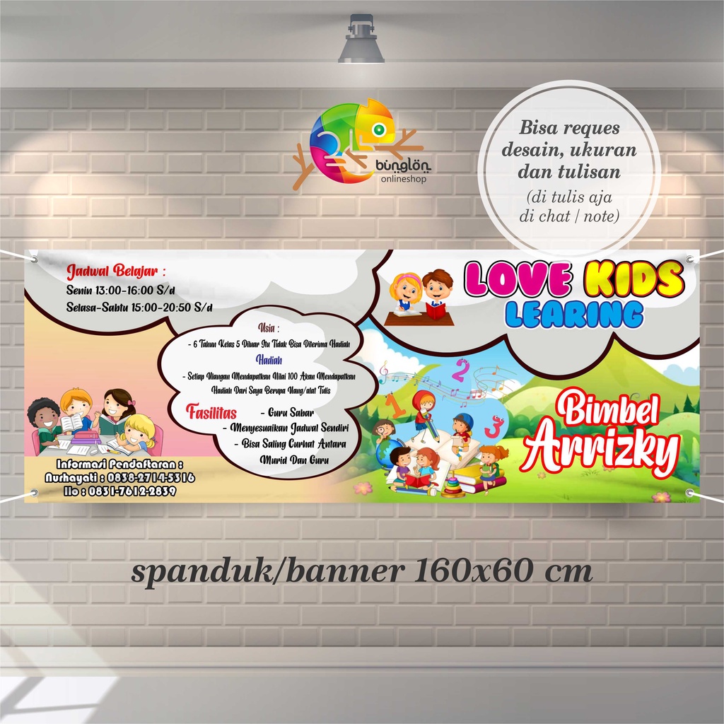Jual Spanduk Banner 160x60 Cm Spanduk Bimbel Bimbingan Belajar, Spanduk ...