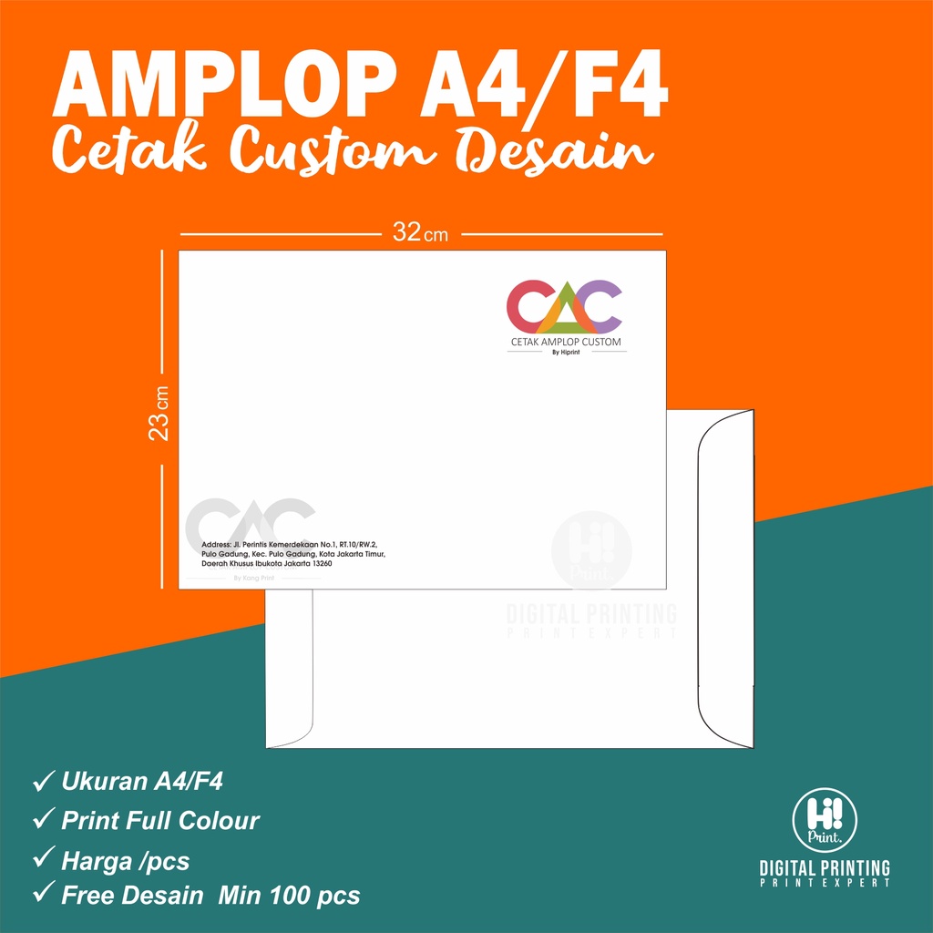 Jual Cetak Amplop A4 F4 Custom Free Desain | Shopee Indonesia