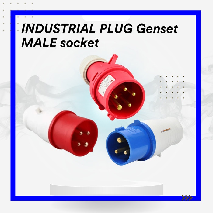 Jual ```````] INDUSTRIAL PLUG Genset MALE socket 16A / 32A / 63A 3PIN ...