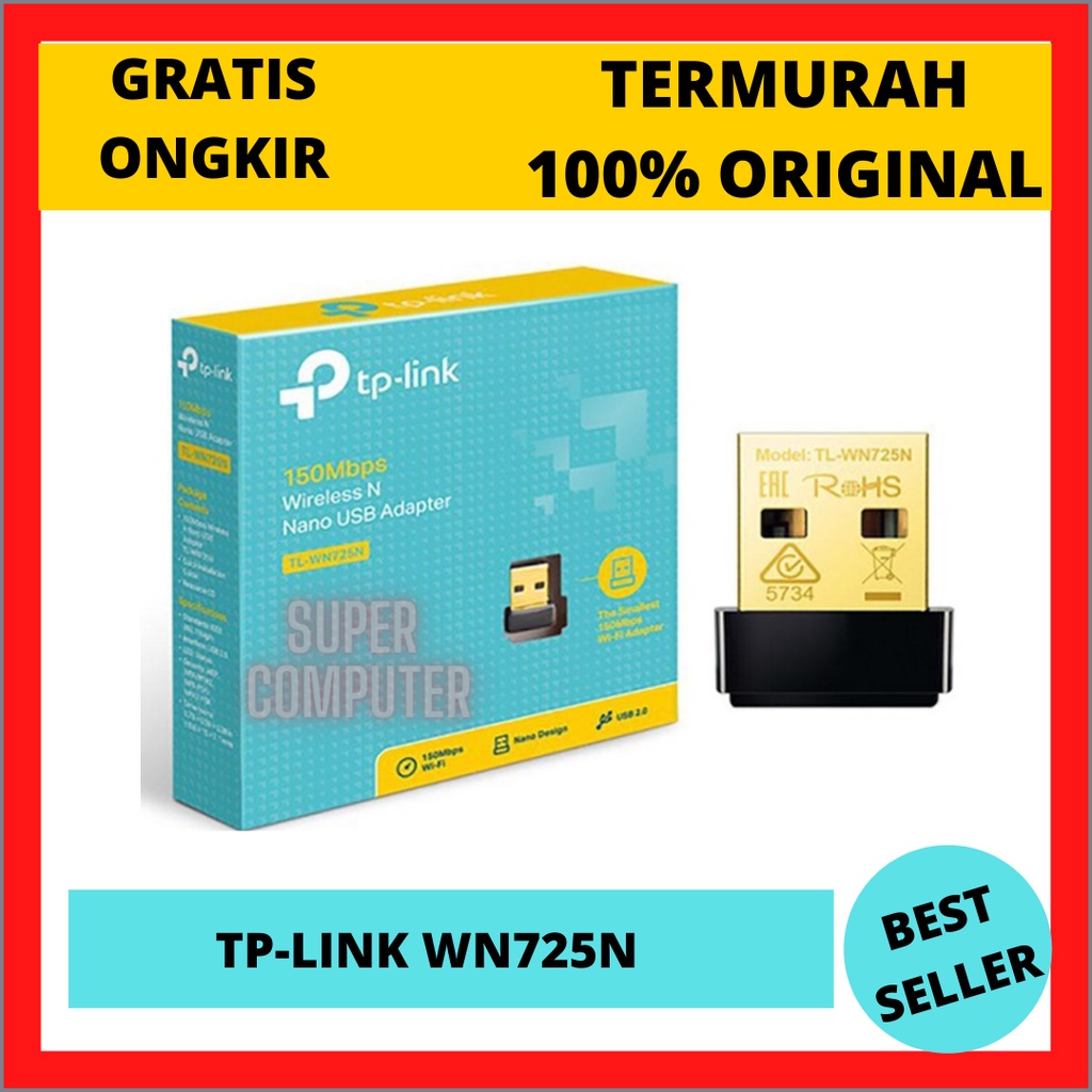 Jual S.C TP-LINK TL-WN725N NANO USB WIRELESS ADAPTER 150Mbps / USB WIFI | Shopee Indonesia