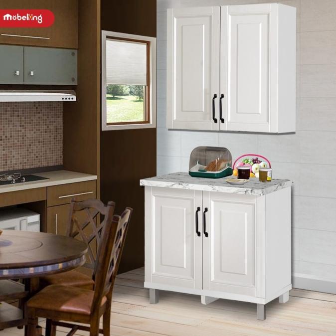 Jual Mobeliving - Furniture Rak kitchen set bawah 2 pintu Putih ...