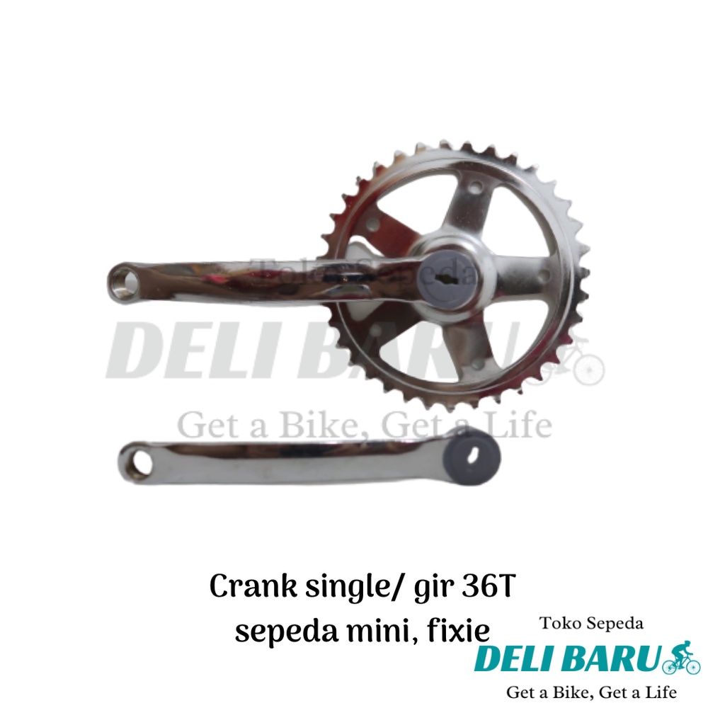 Jual Deli baru Crank single speed 36T CP gir tengah chrome model as kotak sepeda mini fixie ...