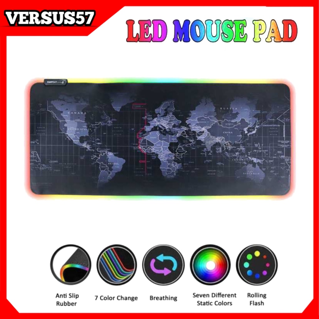 Jual Mouse Pad Gaming XL LED RGB Peta Dunia Matras Meja Ukuran Besar ...
