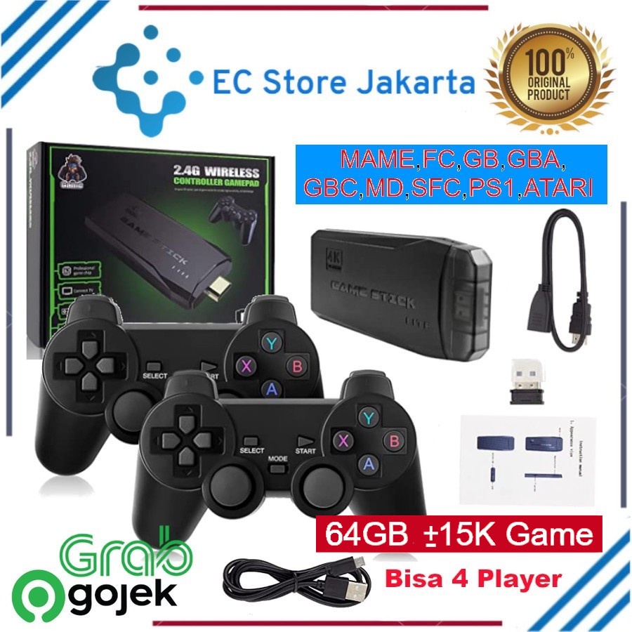 Jual Game Stick 4K Game Console Wireless Gamepad HDMI TV Retro Video ...