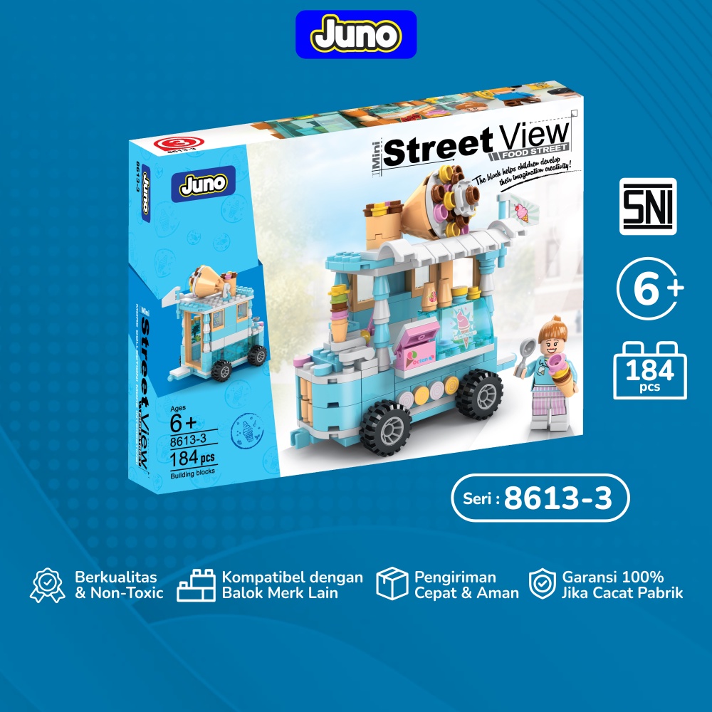 Jual Juno Mainan Bricks Mini Ice Cream Street Food View Series Seri ...