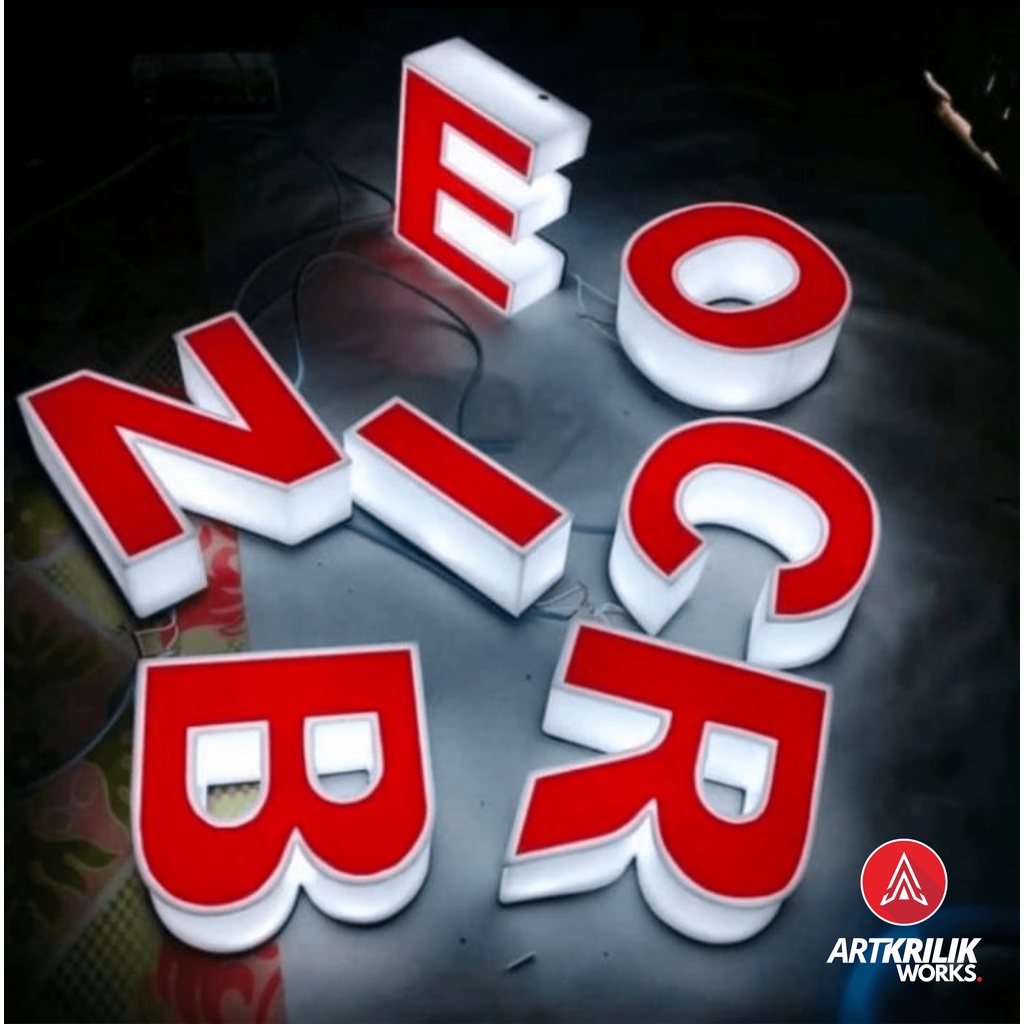 Jual Artkrilik Works | Huruf Akrilik 3D LED Nyala | Plang Nama Toko ...