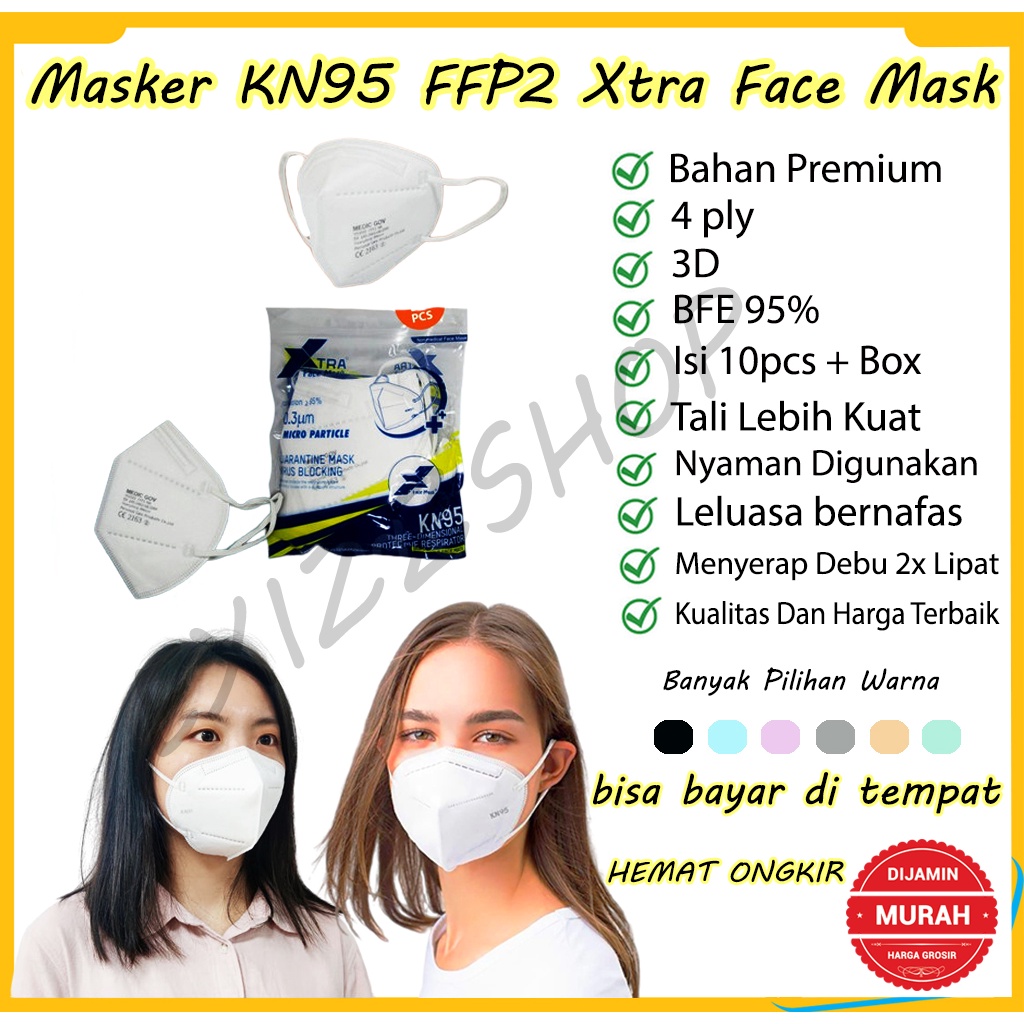 Jual Masker KN95 FFP2 XTRA Face Mask Putih isi 10pc/pack | Shopee Indonesia