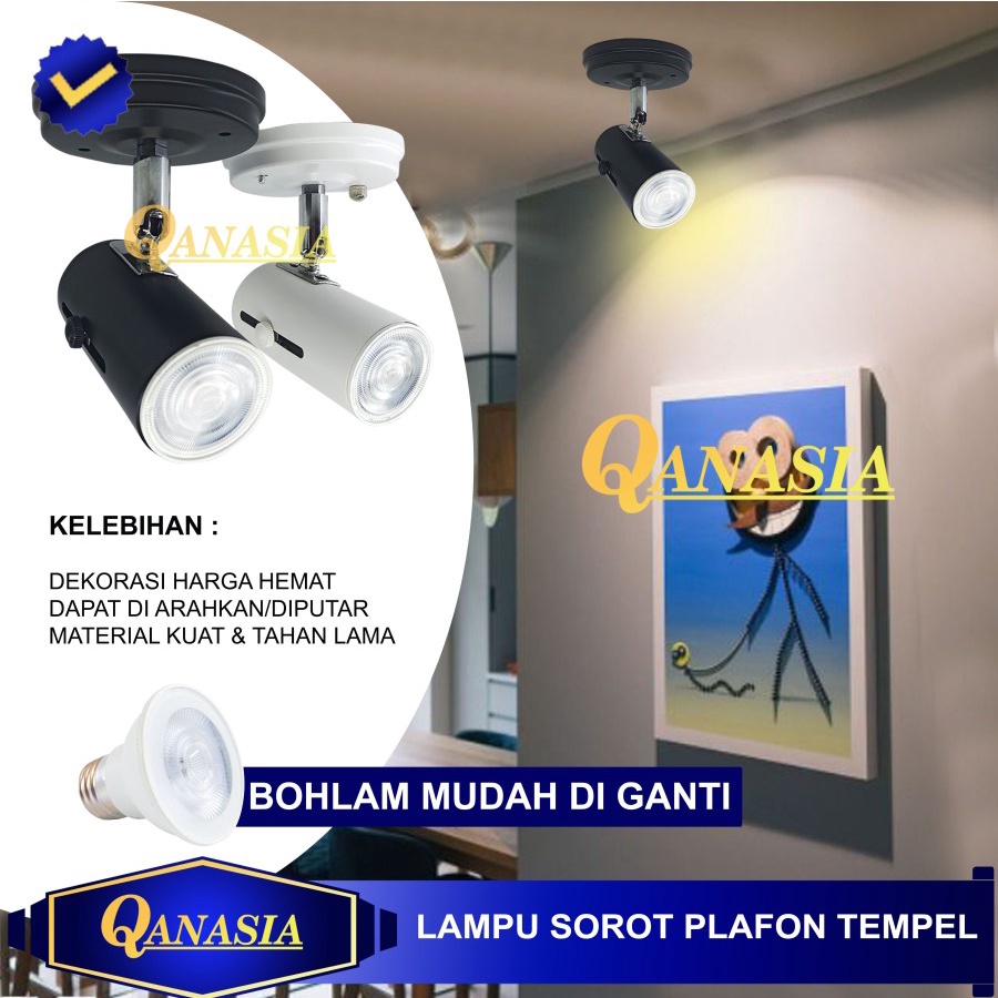 Jual Lampu Sorot Set Tempel Plafon Spotlight E27 Hitam Putih | Shopee ...