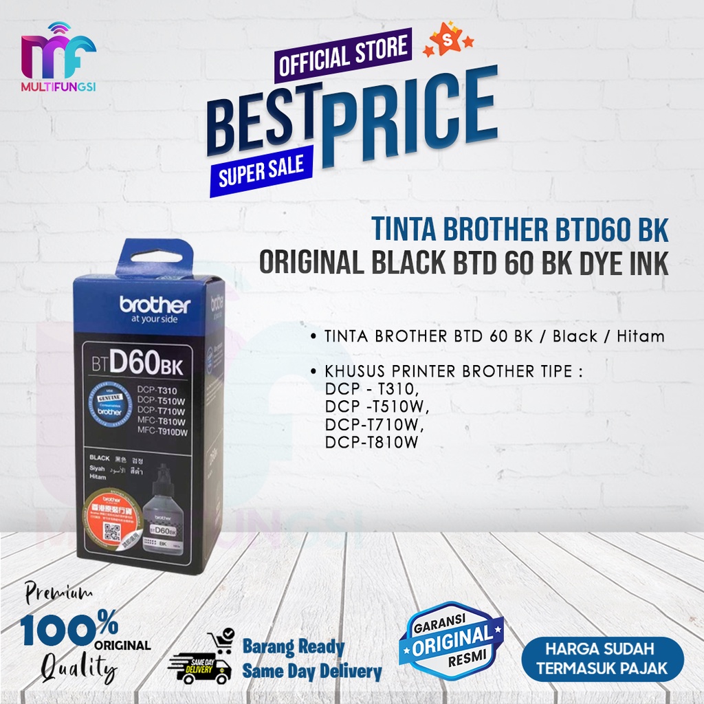 Jual Tinta Brother BTD60 BK Original Black BTD 60 BK Dye Ink | Shopee ...