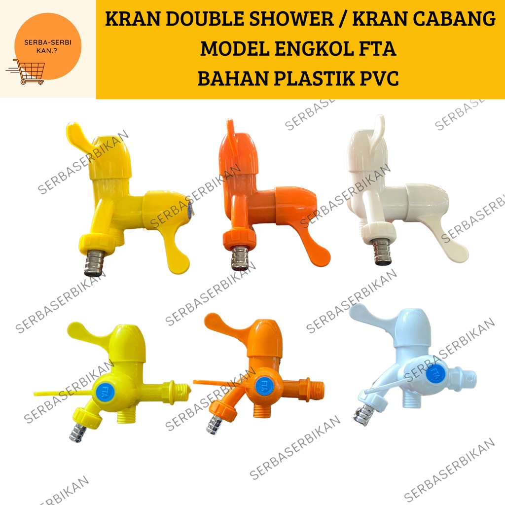 Jual KRAN DOUBLE SHOWER KERAN SHOWER CABANG PLASTIK PVC MODEL ENGKOL ...