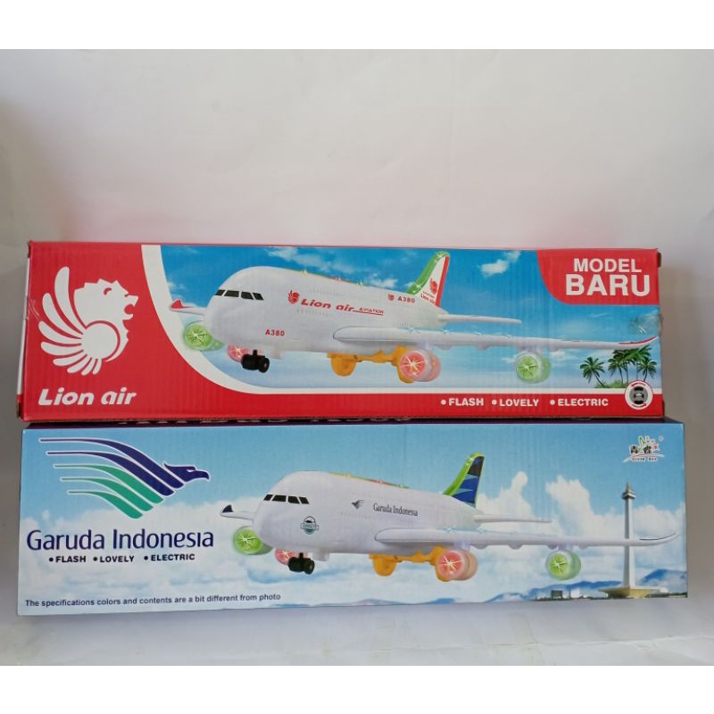 Jual Mainan Pesawat Garuda indonesia /Lion Air Air Bus A380 Jumbo Musik ...
