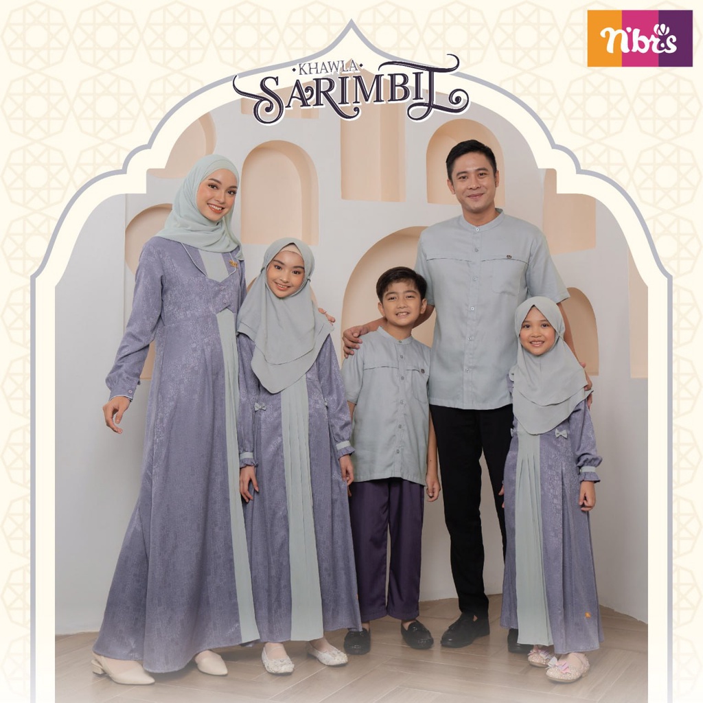 Jual Pakaian keluarga muslim set NBRS Sarimbit Khawla violet light grey ...
