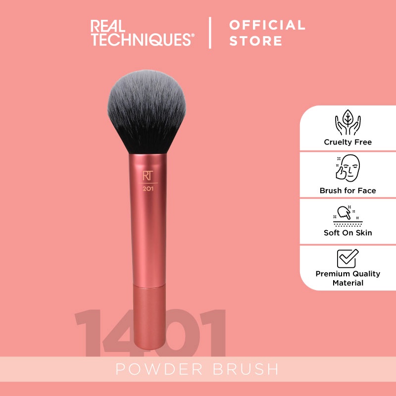 Jual Real Techniques 1401 Powder Brush Kuas Makeup Wajah | Shopee Indonesia