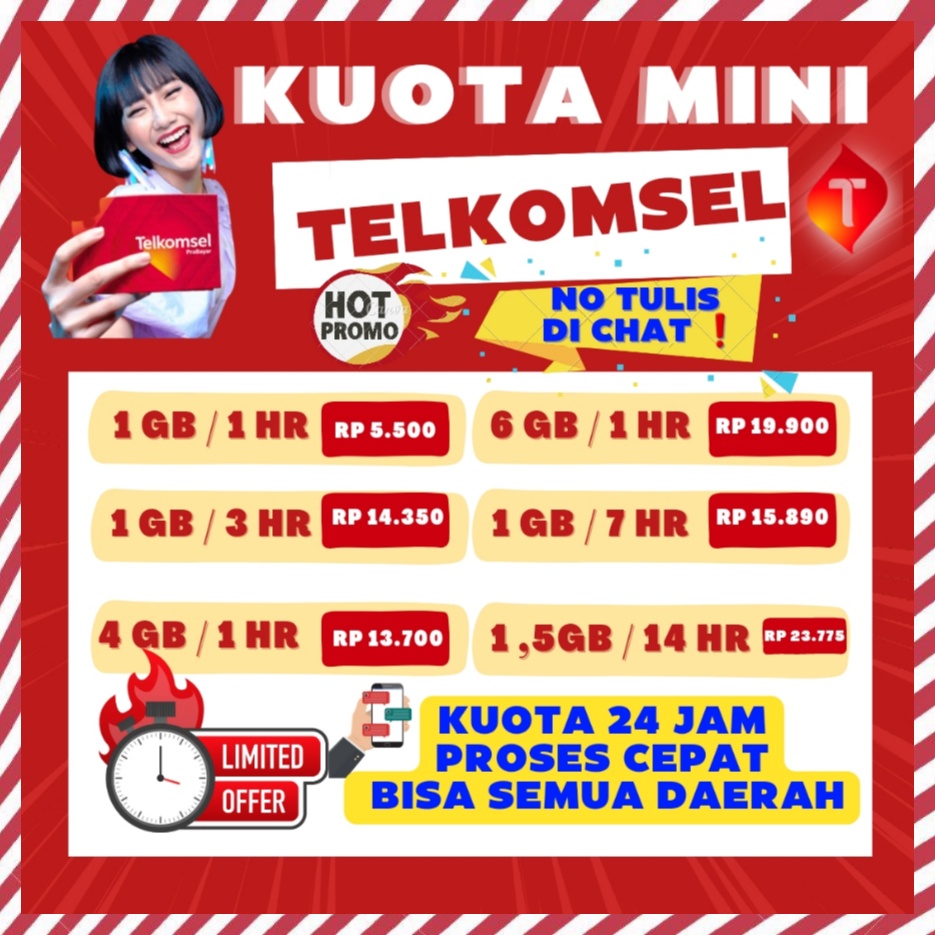 Jual Paket Data Telkomsell Kuota Tsel Mini Harian 100MB 200MB 300MB 400MB 500MB 600MB 700MB ...