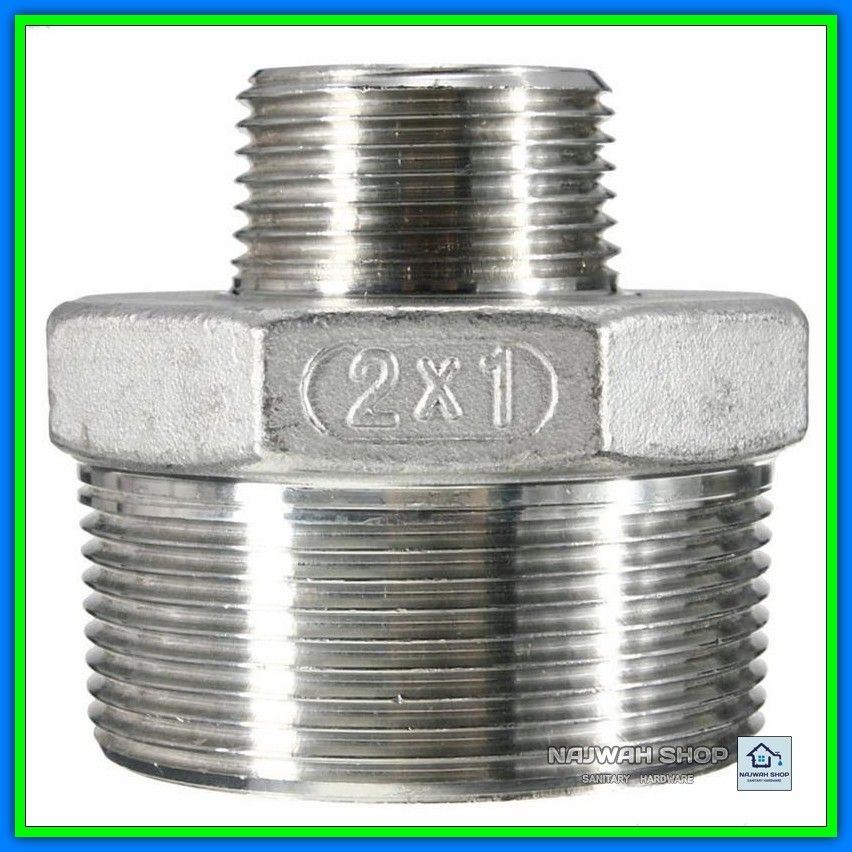 Jual Double Nepel Reducer 3/4 x 1/4" inch Fitting Hexa Class 150 Stainless Steel SS 304 Drat ...