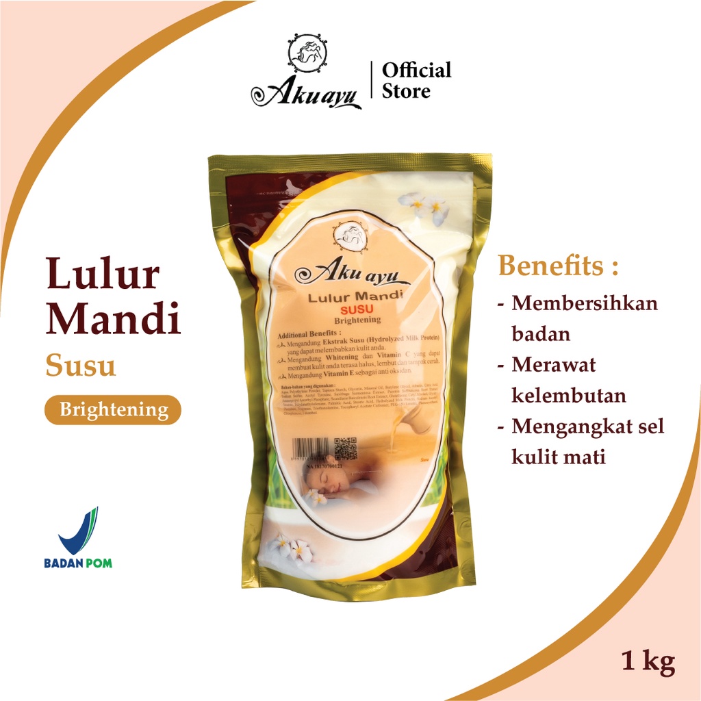 Jual Aku Ayu Lulur Mandi Susu Brightening 1kg | Shopee Indonesia