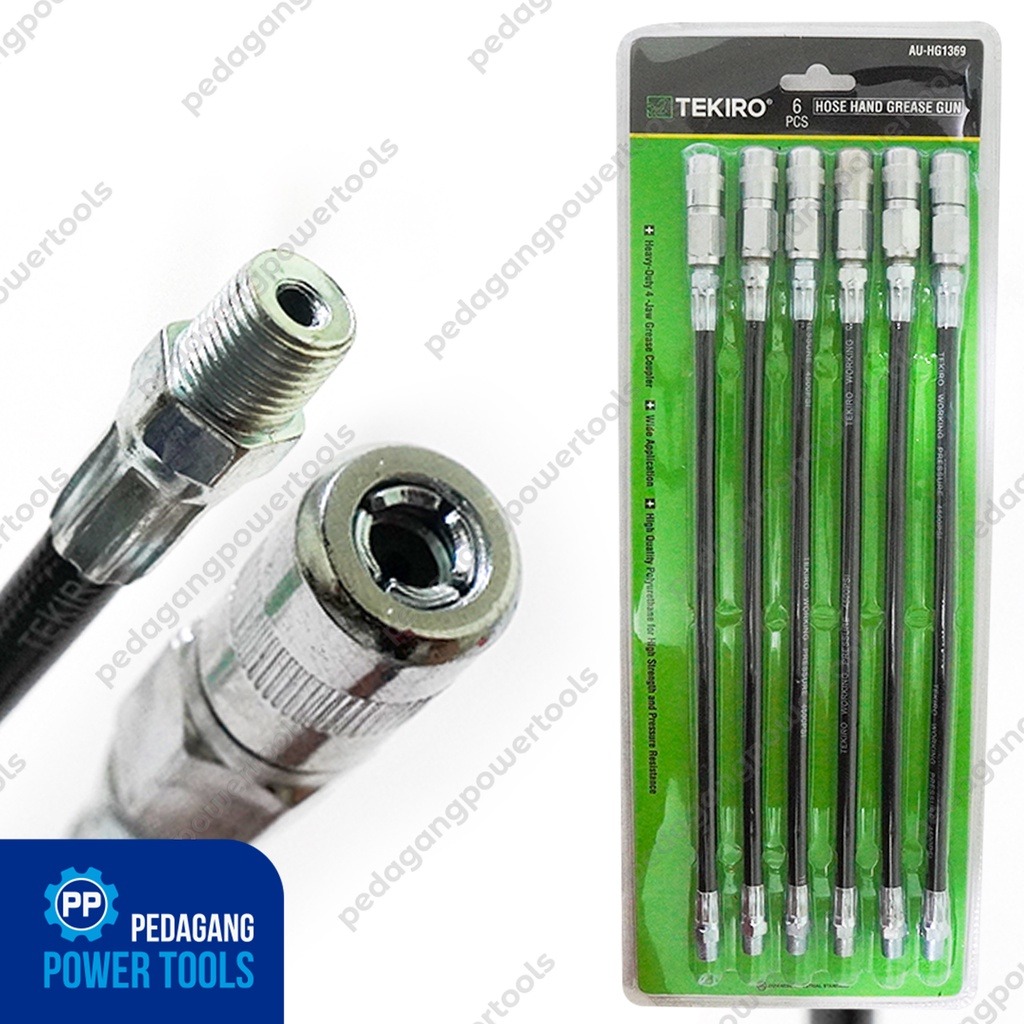 Jual TEKIRO 6 PCS SET SELANG POMPA GEMUK TANGAN HOSE HAND GREASE GUN ...
