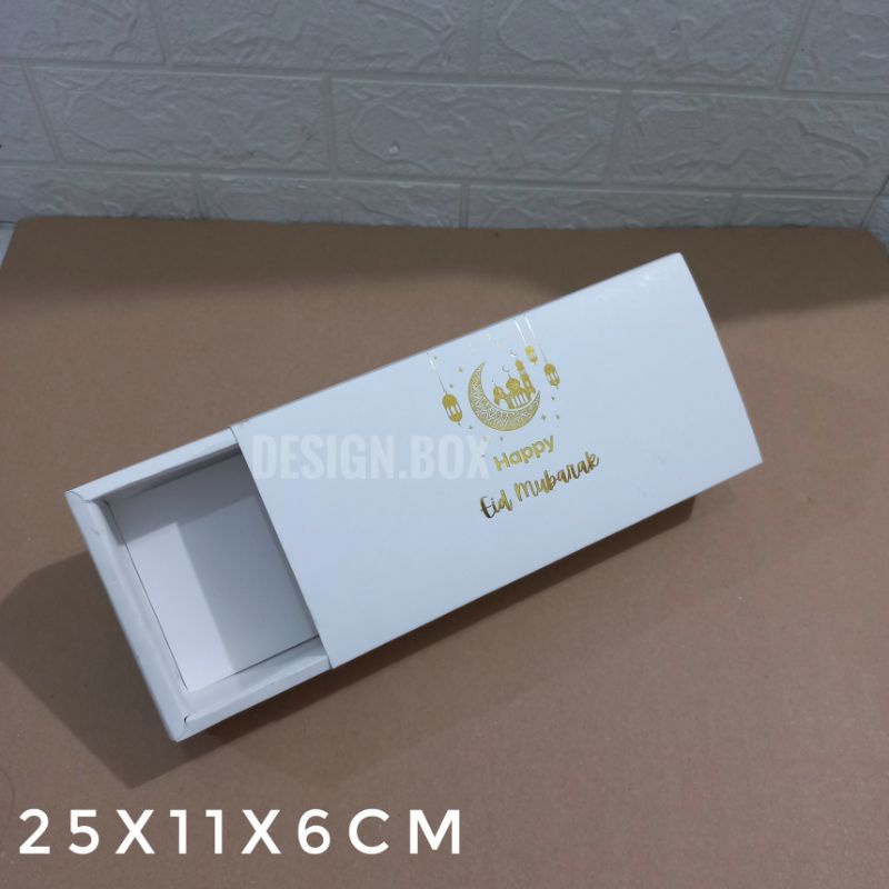 Jual CETAK LOGO SLIDING BOX PUTIH UK 25X11X6CM | Shopee Indonesia