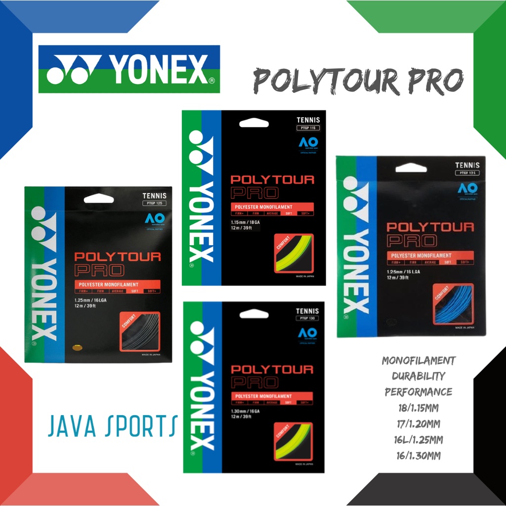 Jual Senar Raket Tenis Yonex Polytour PRO | Monofilament | Durability ...