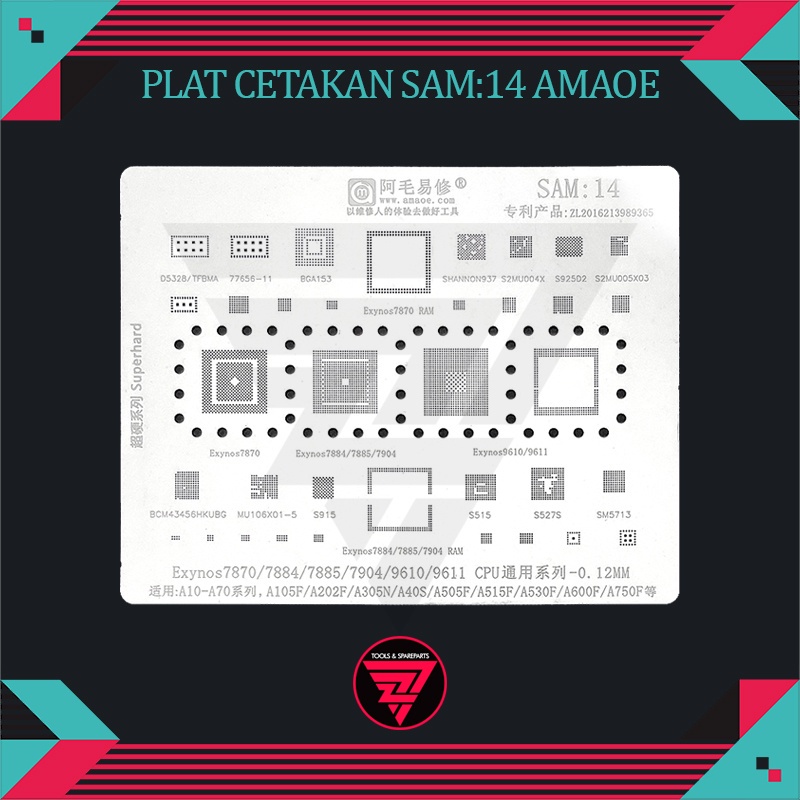 Jual Plat Cetakan SAM:14 Amaoe / Sam14 amaoe / Cetakan Set ic Samsung / Plat Cetakan set ic ...