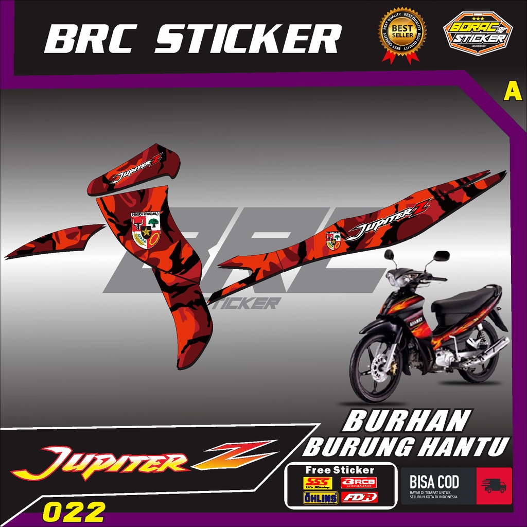 Jual Sticker Striping Jupiter Z BURHAN - Stiker Variasi List Pemuda ...