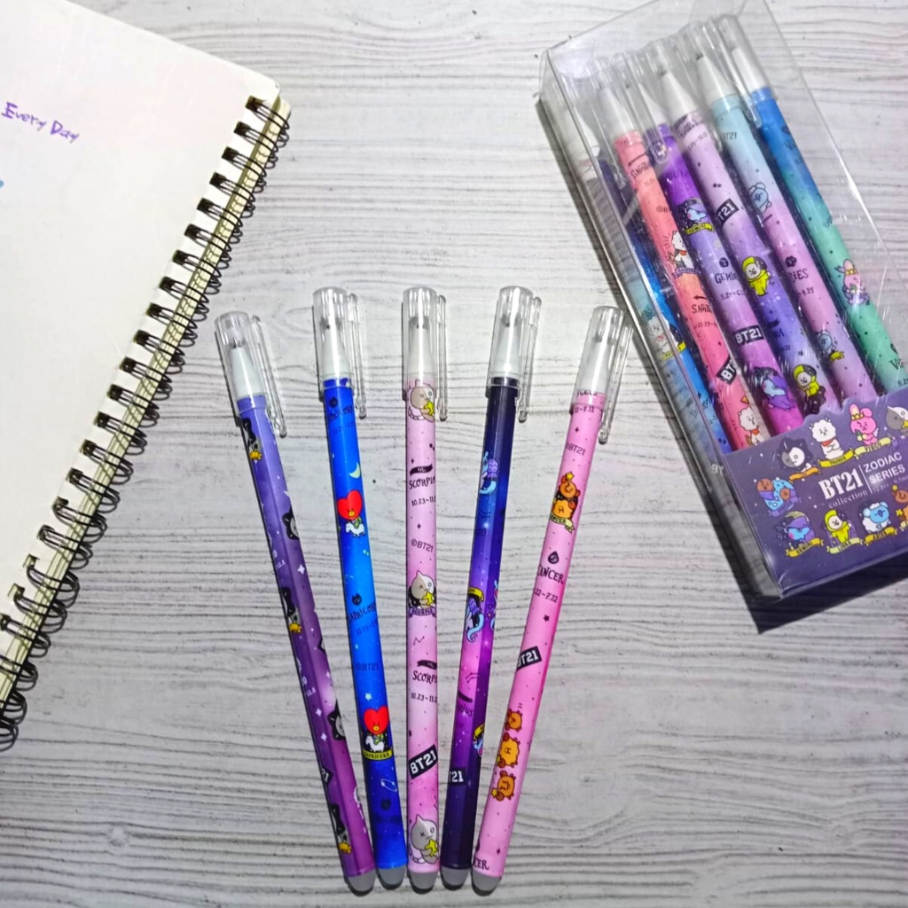 Jual Pulpen Hapus Erasable Ballpoint Alat Tulis BT21 Pulpen Gel 0.5mm ...